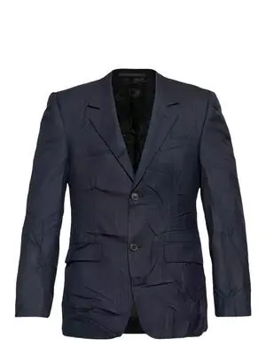 Balenciaga Pinstripe Side-pockes Blazer - Blue