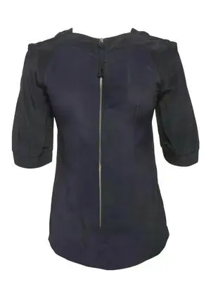 Marni Satin Short Sleeve Top - Black