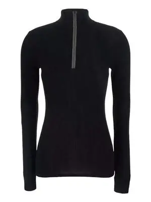 Brunello Cucinelli Monili-embellished Ribbed Knit Sweater - Black