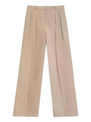 Hugo Pinstripe Pleated Trousers - Neutrals