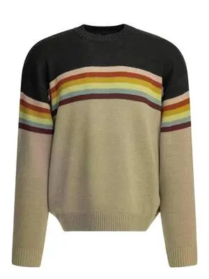 Kapital Striped Peace-sign Sweater - Neutrals