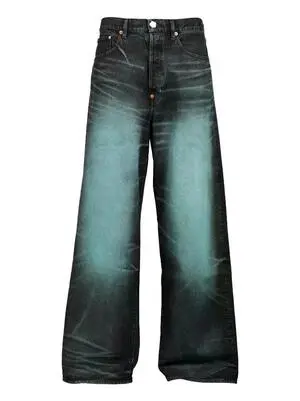 Kenzo Faded-effect Wide-leg Jeans - Grey