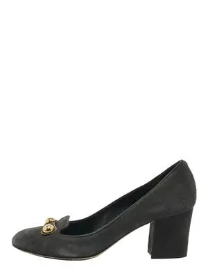 Dolce & Gabbana Embellished Block Heel Pumps - Grey