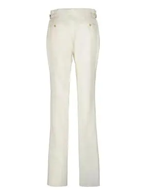 TOM FORD Pressed-crease Silk Trousers - Neutrals