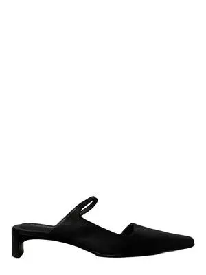 Calvin Klein Leather Square-toe Mules - Black
