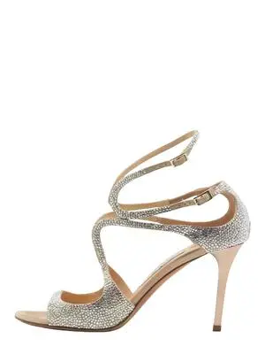 JIMMY CHOO Jimmy Choo Lance Crystal Sandals Silver