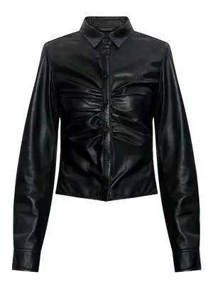 BALENCIAGA Balenciaga Ruched Leather Shirt