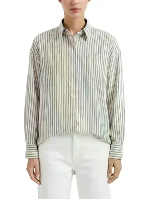 BRUNELLO CUCINELLI Brunello Cucinelli Striped Silk Shirt