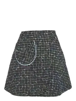 Dior Tweed Wrap Mini Skirt - Black