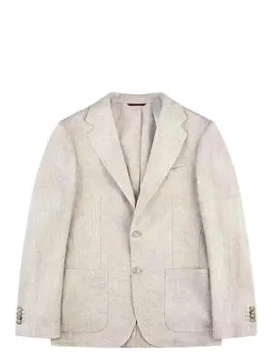 FAY Linen Patch-pocket Jacket - Neutrals