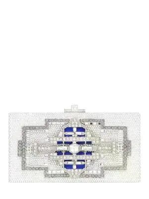 Judith Leiber Crystal Embellished Geometric Clutch Bag - Silver