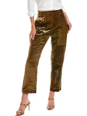 Brunello Cucinelli Velvet High-waisted Trousers - Brown