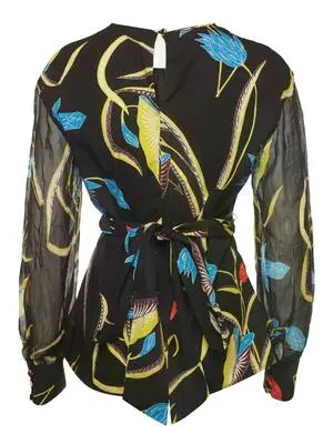 Diane Von Furstenberg Floral Print Blouse - Black