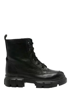 SERGIO MORETTI FIRENZE Lace-up Round-toe Boots - Black