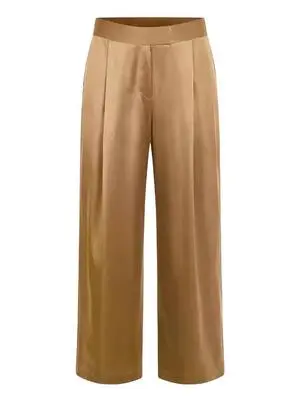 THE SEI Satin Finish Pleated Trousers - Neutrals