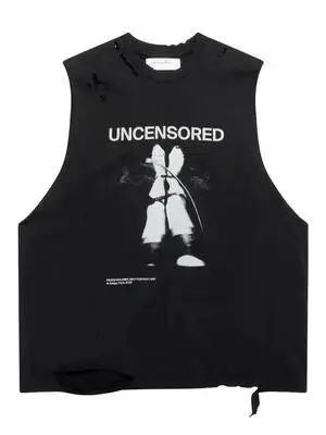 Matieres Fecales Fetish Cut Off Tank Top - Black