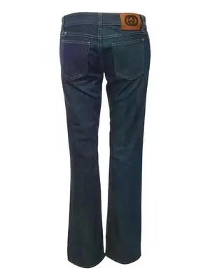 Gucci Flared Jeans With Logo Patch - Blue