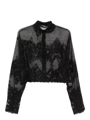 Ermanno Scervino Embellished Lace Shirt - Black