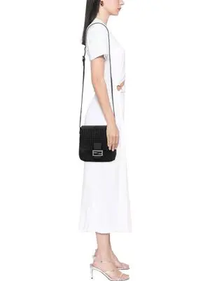 Fendi Zucchino Canvas Crossbody Bag - Black
