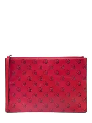 Gucci Calfskin Ghost Hamlet Skull Zip Pouch Clutch Bag - Red