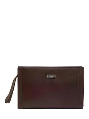 Burberry Leather Clutch Bag - Brown