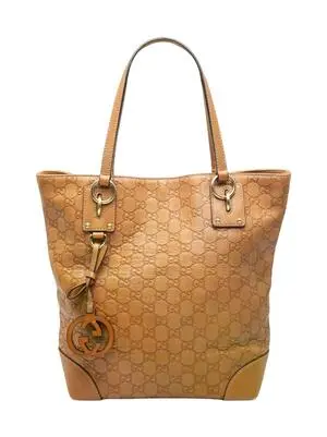 Gucci Medium Gg Charm Tote Bag - Brown