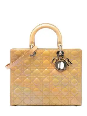 Dior Patent Cannage Lady Satchel - Neutrals
