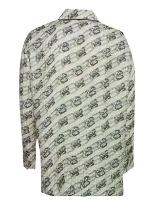 Fendi Silk Jacquard-print Shirt - Neutrals