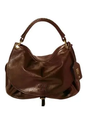 Miu Miu Miu Miu Rendez-vous Leather Bag Brown