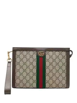 Gucci Ophidia Gg Supreme Clutch Bag - Neutrals