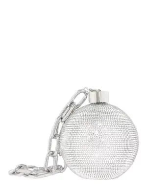 Judith Leiber Crystal Embellished Spherical Mini Bag - Silver