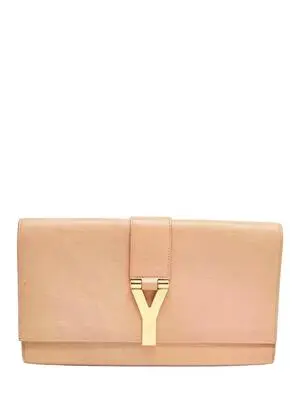 Saint Laurent Y Line Clutch Bag - Neutrals