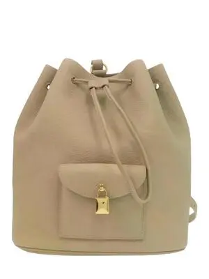 Loro Piana Grained Calfskin Extra Drawstring Backpack - Neutrals