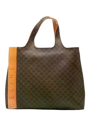 Celine Macadam Coated Canvas Tote Bag - Brown