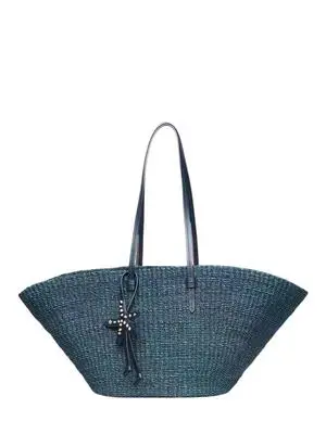 Poolside East West Charm Tote Bag - Blue