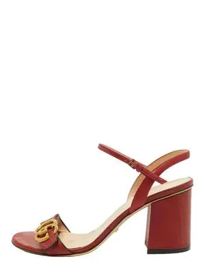 Gucci Leather Ankle Strap Sandals - Red