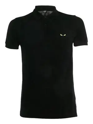 Fendi Logo-embroidered Polo Shirt - Black