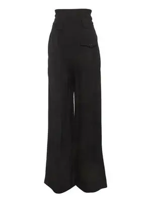 Fendi Crepe Wide-leg Trousers - Black