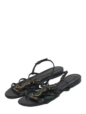Saint Laurent Cassandra Slingback Sandals - Black