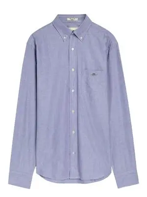 Gant Logo-embroidered Cotton Oxford Shirt - Blue