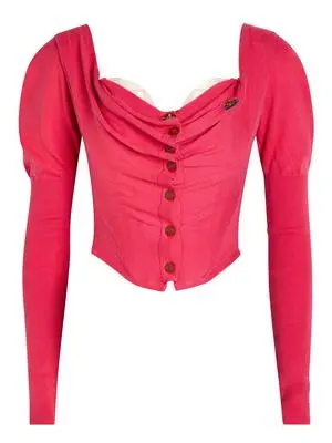 VIVIENNE WESTWOOD Bea Draped Wool-blend Corset Cardigan - Red