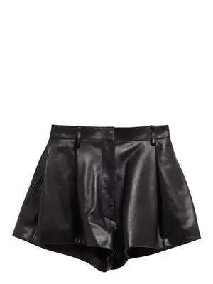 Balenciaga Smooth Light Leather Shorts - Black