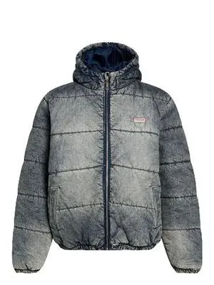True Religion Padded Denim Hooded Jacket - Blue
