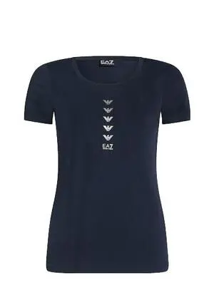 EA7 Light Cotton Elastane T-shirt - Navy