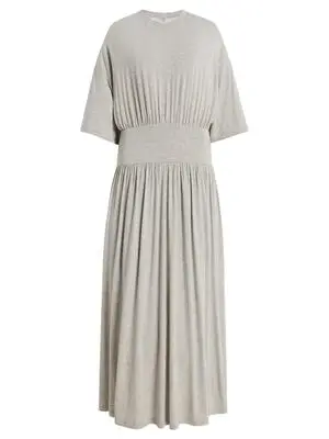 TOTEME Cinched Jersey T-shirt Maxi Dress - Grey