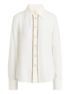 Zimmermann Chain-embellished Crepe Shirt - Ivory