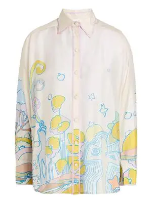 Zimmermann Printed Silk-habotai Shirt - Ecru