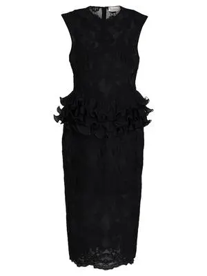 Zimmermann Tiered Corded Lace Midi Dress - Black
