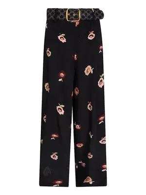 ZIMMERMANN Zimmermann Belted Floral-Print Wide-Leg Pants