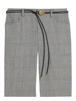 Zimmermann Prince Of Wales Checked Wool-blend Tailored Shorts - Black